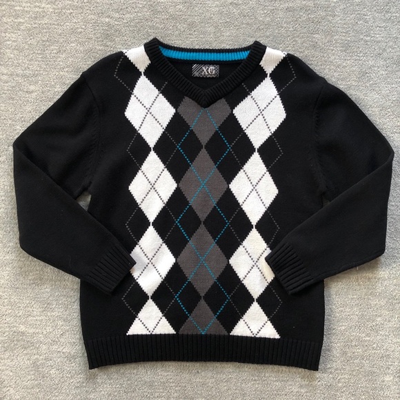 Xg | Shirts & Tops | Xg Boys Blackwhitegrayblue Argyle Sweater | Poshmark